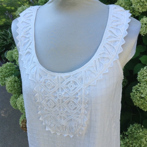 Max Studio | Dresses | Nwt Max Studio White Cotton Shift Dress M K ...